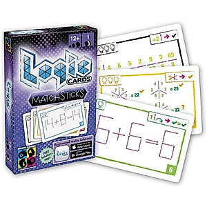 Brain Games Logic Cards Matchsticks - Math Brain Teaser Card Game for Kids, Teenagers & Adults - Award Winning Family Fun!
