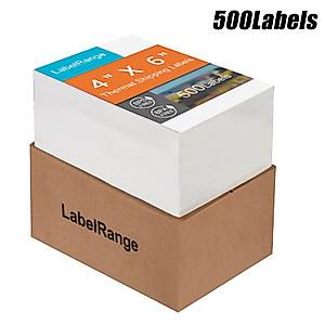 LabelRange 4x6 Thermal Labels, Commercial Grade Shipping Labels (Pack of 500 4x6 Fan-Fold Labels), LabelRange, Zebra, Rollo, Munbyn Compatible