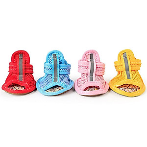 Small Dog Sandals, Breathable Mesh Extra Small Puppy Shoes for Summer, Pink, Blue, Yellow, Red Sandals for Dogs Blue Size 2