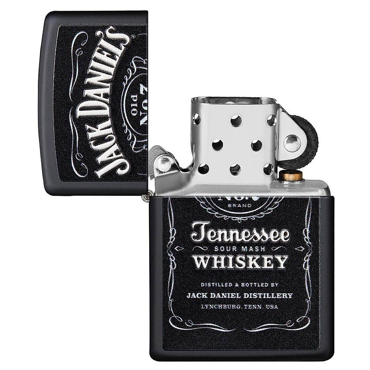 Zippo Jack Daniels Texture Black Matte Pocket Lighter, One Size