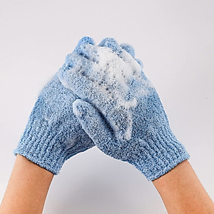 3 Pairs Exfoliating Gloves,Double Sided Exfoliating Glove,Exfoliating Body Scrub,Body Scrubber Shower Gloves,Bath Exfoliating Glove for Shower,Spa,Massage and Body Scrubs,Dead Skin Cell Remover