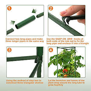 Elsjoy Set of 4 Tomato Cage Plant Support Stake, 48 Inch Garden Stakes Climbing Plant Trellis, Adjustable Plant Cages for Climbing Plant, Tomato, Vegetables, Flowers