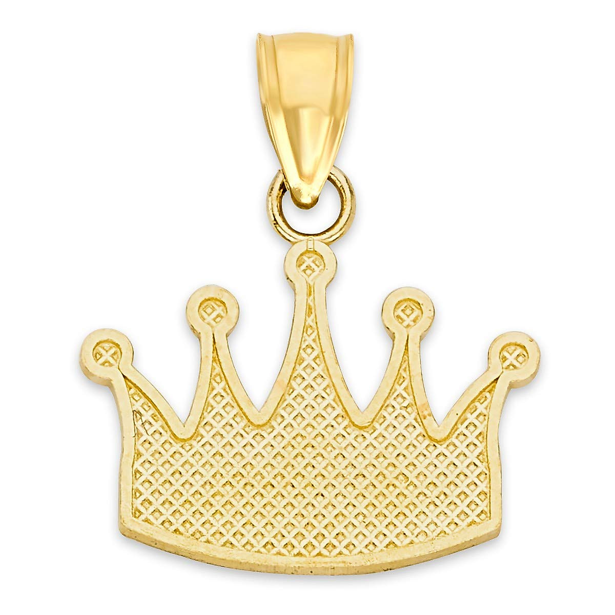Generic 10k Real Solid Gold Tiara Pendant, Crown Princess Jewelry, Royalty Gifts for Her
