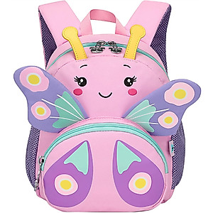 CAMTOP Cute Kids Toddler Backpack Girls Small 3D Cartoon School Bookbags Age 1-3 Daycare Nursary Travel Bags (Butterfly-Pink)