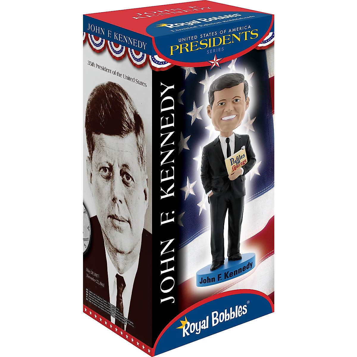 Royal Bobbles John F. Kennedy Bobblehead, Premium Polyresin Lifelike Figure, Unique Serial Number, Exquisite Detail