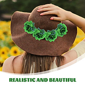 ULTNICE Artificial Faux Flower Heads Home Garden Party Decor 50pcs(Dark Green)