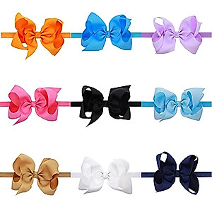 ZOONAI 2Pcs Baby Girl Infant Large Hair Bow Headband Toddler Hair Band Accessories