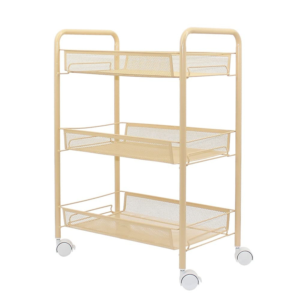 MIAOHY Kitchen Bathroom Bathroom Shelf Metal Trolley with Wheels Three-Layer Storage Rack Hook Trolley (Color : E, Size : 1)