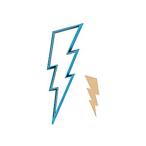 Lightning Bolt - Cookie Cutter / Sugar Cookie / Fondant / Clay (1055), Blue, 3 inch