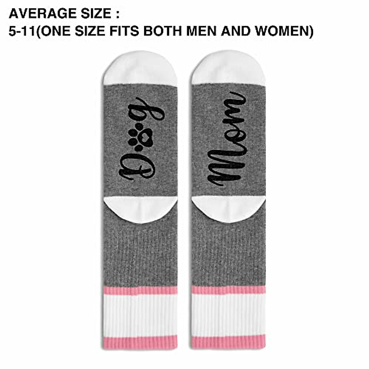Dog Mom Socks (1 Pair), Dog Mom Gifts, Mother's Day Puppy Lover Gift, Casual Novelty Christmas Mom Birthday Gifts -039