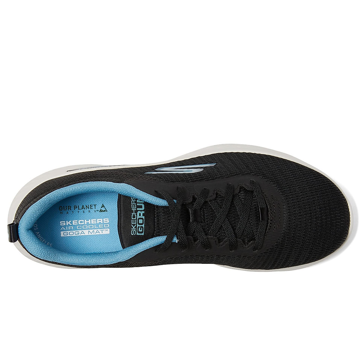 Skechers womens Go Run Lite - Quick Stride Sneaker, Black/Aqua, 7.5 US