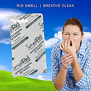 SMELLRID Reusable Activated Charcoal Air Purifier & Smell Eliminator That Works [1 Pack] - XX Large 500g (7.5" x 8.7") Pack Treats 250 Sq. Ft. - Premium Natural Air Cleaner for Home, Business & More