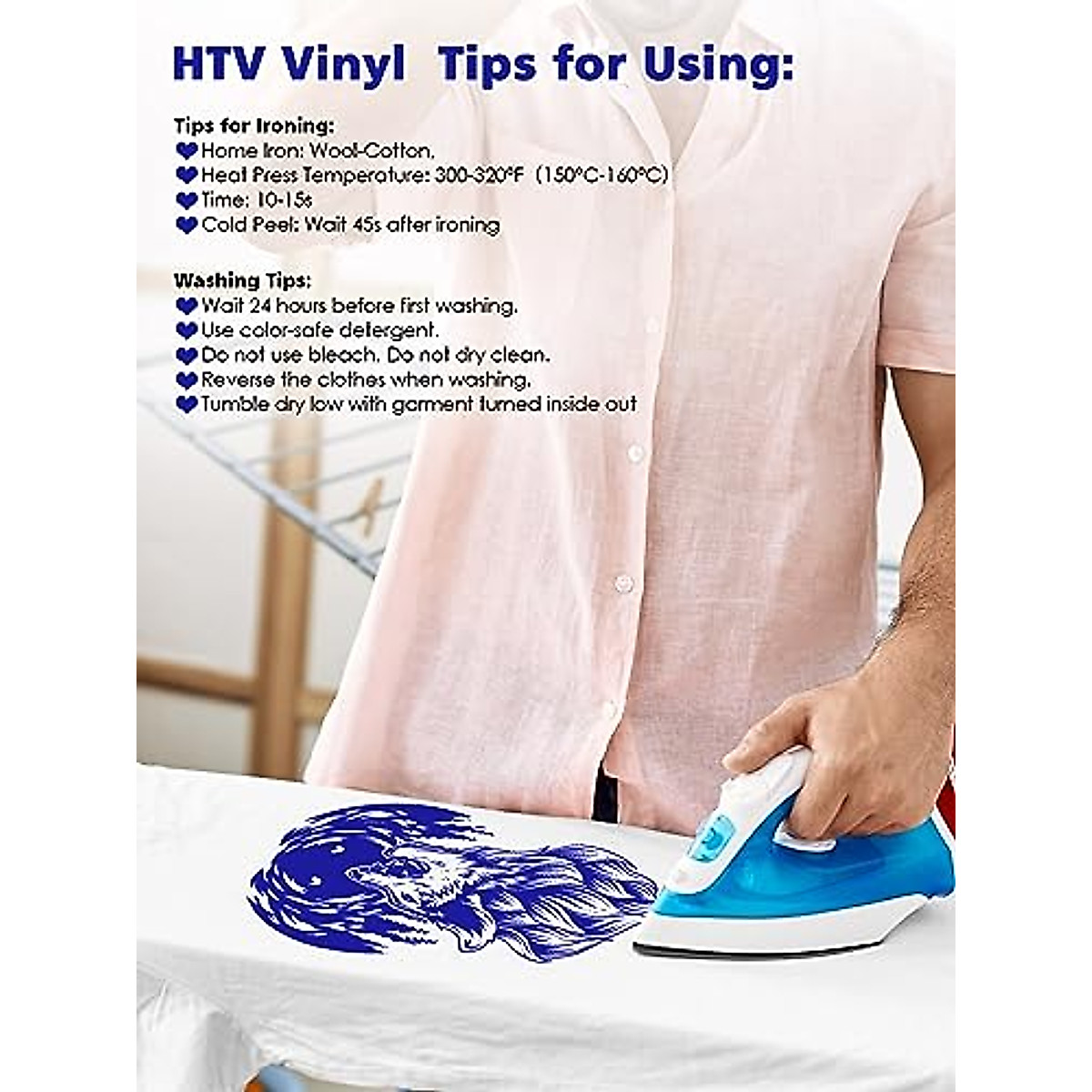YUITCE Blue Heat Transfer Vinyl Bundle - 16 Pack 12" x 10" Blue Heat Transfer Vinyl T-Shirt, HTV Blue Iron on Vinyl for Cricut & Cameo, Heat Press Machine, HTV Vinyl Easy to Cut & Weed