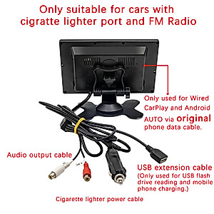 Binize Portable Carplay Screen Navigation, Portable 7 Inch Car Stereo Radio Compatible with Car Play & Android Auto, Touch Screen, Mirror Link ,Bluetooth for All Vehicles & Trucks