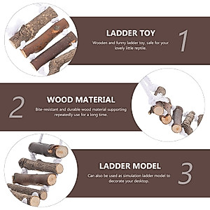 POPETPOP Climbing Pet Suspension Bridge Tank Reptile Bridge Hamster Ladder Budgie Perch Bird Cage Ladder Reptile Hammock Hanging Reptile Bridge Decor Animal Wooden Reptile Bridge Toy Lizard