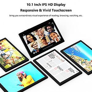 TPZ Tablet 10 Inch Android Tablet, 2023 Latest Quad-Core 32GB Storage Tablet Computer, 6000mAh Battery, Dual 8MP+2MP Camera, WiFi, Bluetooth, GPS, 128GB Expand Support, HD Large Touchscreen-Black