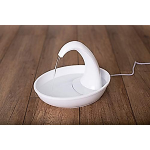 Pioneer Pet Swan Pet Drinking Fountain for Cats and Dogs - 80oz Capacity, Great for Multiple Pets – Great for Pets Who Love the Faucet - Bubbler and Bowl Dispenser Design Keeps Water Moving