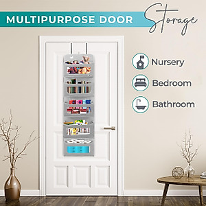 Utopia Home Hanging Closet Organizer, Over The Door Storage with Compartments, Over The Door Pantry Organizer, Hanging Organizers for Sweaters (5 Pockets, Grey)