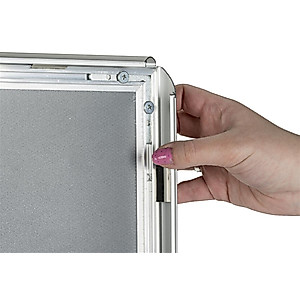 Displays2go Snap Open Sign Holder Frame, 8.5 x 11 Inch, Wall Mount or Tabletop, Silver Aluminum (WSNF8511SV)