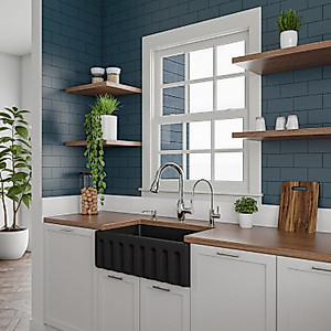 ALFI brand AB3018HS-BM Kitchen Sink, Black Matte