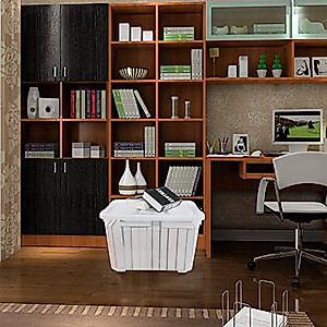 Uumitty 4-Pack 70 Quart Storage Boxes, Plastic Storage Latch Bin with Wheels, Clear