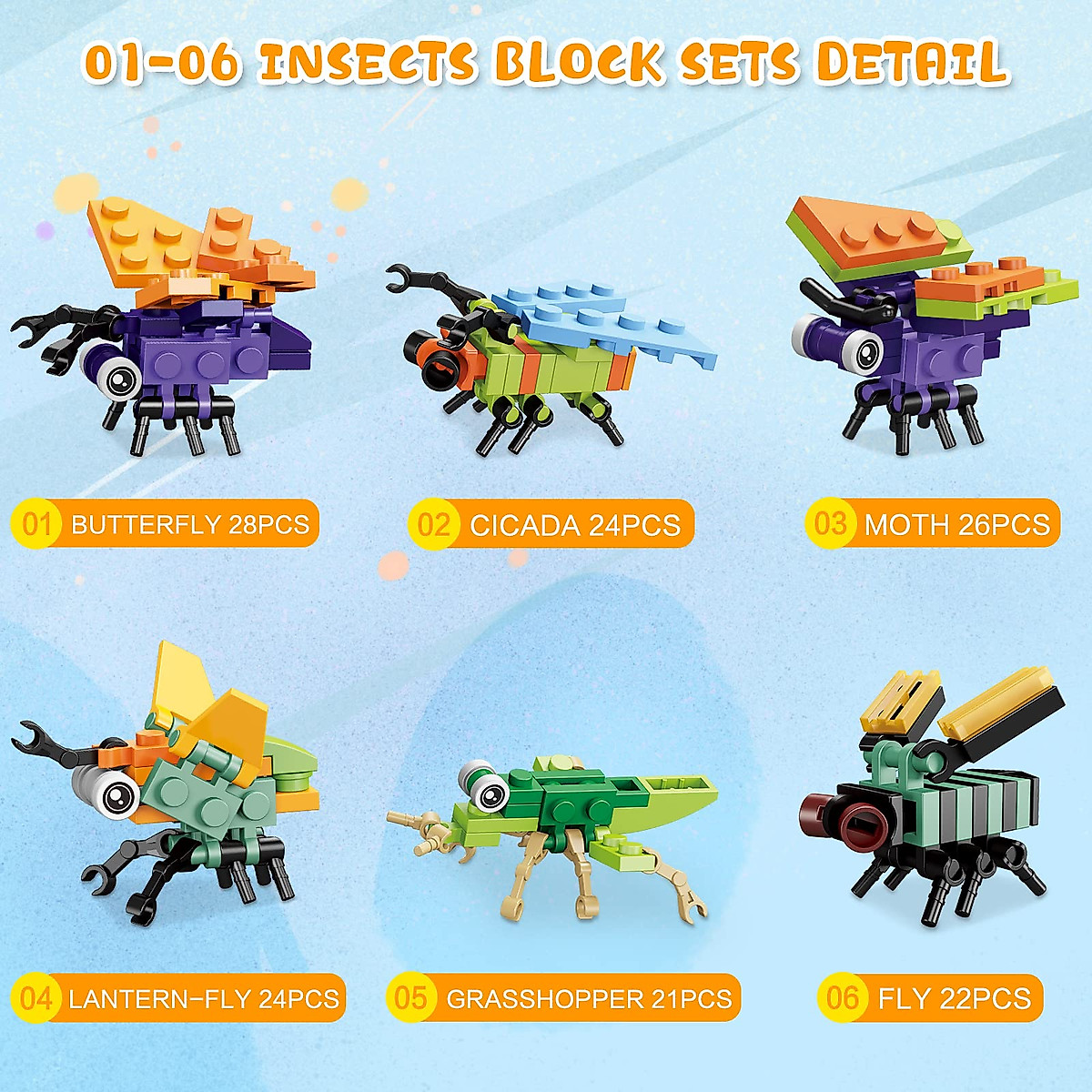 JOYPRO 12 Small Animals Building Blocks Sets for Kids Surprise with 12 in 1 Insect Animal Set Goodie Bags for Birthday Gift, Party Favors, Classroom Prizes (12 Box)