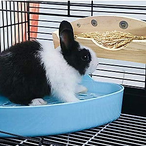 Hamiledyi Rabbit Hay Feeder, Bunny Food Manger Wooden Hay Manger Rack Grass Holder for Guinea Pig Chinchilla Hamster