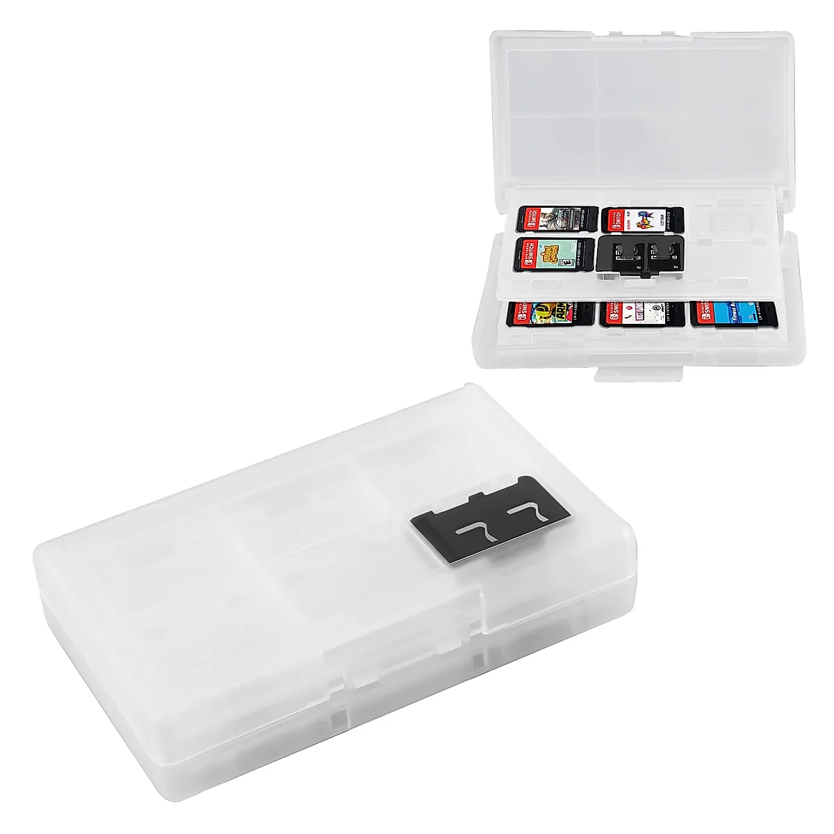 Xahpower Game Card Case Holder for Nintendo Switch, 24-in-1 Game Storage Case Compatible with Nintendo Switch/ Switch Lite/ Switch Oled Catridge Storage Box Black