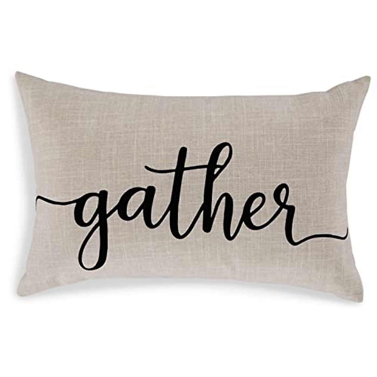 Signature Design by Ashley Whisperich Minimalist Rectangular Indoor/Outdoor Pillow with Scripted Accent, 22" x 14", Light Brown & Black