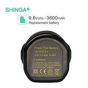 2 Pack 3.6Ah Ni-MH for Dewalt 9.6 Volt Battery DW9062 Dw9061 DW926 DC750KA DW955K DW955 DW926K-2 DW926K DW902 DW050 DE9062 DE9061 DE9036 DW955K-2 DW050K Replacement for Dewalt 9.6v Battery