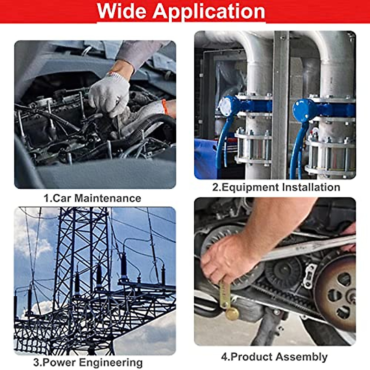 ATsafepro 3/8 Inch High Precision Torque Wrench, Red and Black, Chrome Vanadium Steel