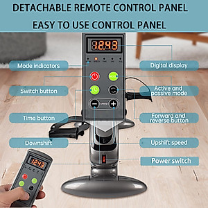 DQGM Electric Pedal Exerciser, Motorized Pedal Exerciser for Arm and Leg Low Impact Exercise Rehabilitation, No Resistance, Suitable for Seated Leg Exercise and Arm Exercise for Elderly(Grey)