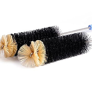Bottle Cleaning Brush, 17 Inches Extra Long Handle Water Bottle Brush, Flexible Bendable Cleaner for Washing Narrow Neck Bottles, Wine Decanter, Kombucha, Pipes, Beer Brewing Supplies, 2 Pack