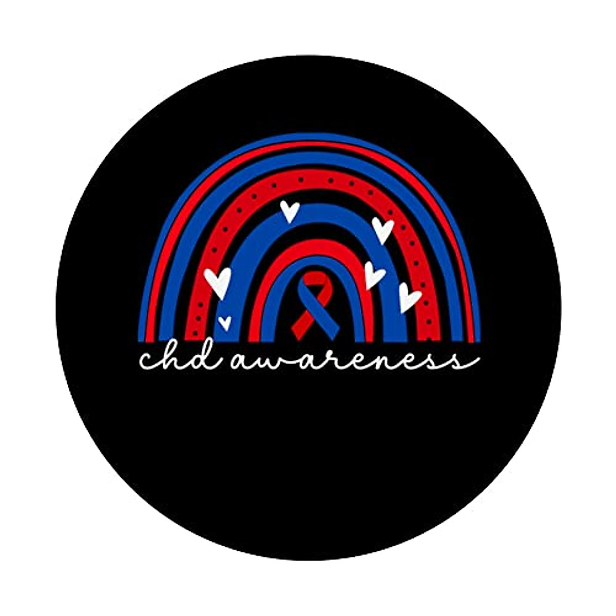 CHD Congenital Heart Defect Awareness Month Wear Red For CHD PopSockets Swappable PopGrip