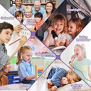 Smart Watch for Kids Boys Girls Learning Toys with 26 Games Camera Voice Music Video Player Recorder Pedometer Flashlight Alarm Clock Calendar IP67 Waterproof,4-12 Years Birthday