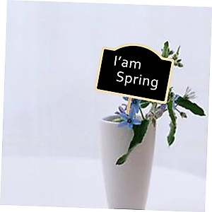 Ciieeo 20pcs Wood Chalkboard Signs Mini Message Board Signs Mini Message Sign Blackboard Garden Stakes Mini Chalk Sign Mini Chalkboard Black Board Garden Makers Bamboo Wedding Wood Pile