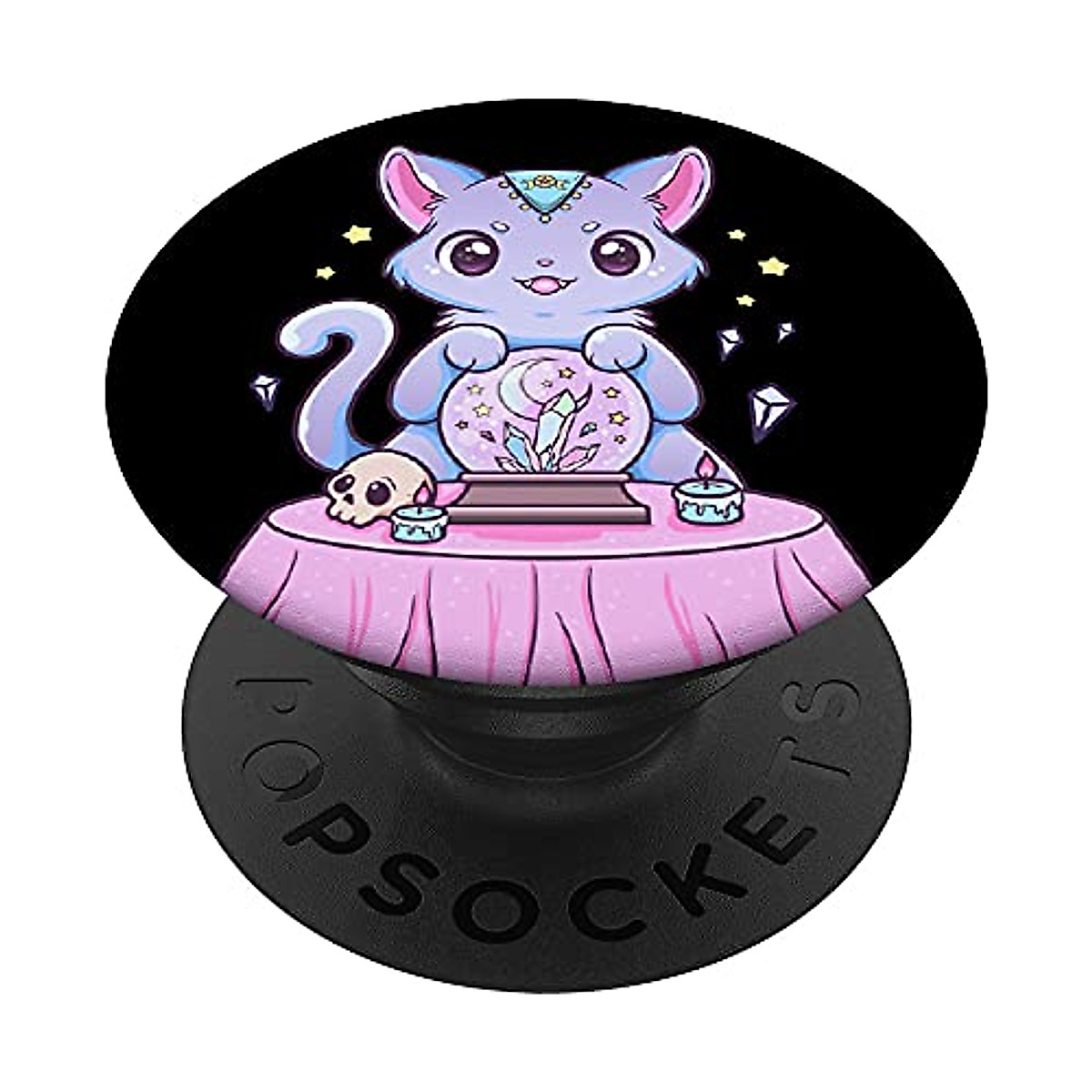 Kawaii Pastel Goth Cute Creepy Wicca Witchy Cat PopSockets Swappable PopGrip