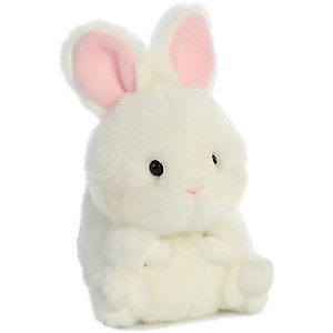 Aurora® Round Rolly Pet™ Bunbun Bunny™ Stuffed Animal - Adorable Companions - On-The-Go Fun - White 5 Inches