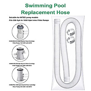 Swimming Pool Replacement Hoses,1.25in Diameter Pool Filter Pump Replacement Hoses(4pcs),Premium Quality Kinkproof PE, Compatible with Pump 330 GPH, 530 GPH, and 1000 GPH.(59”Length)
