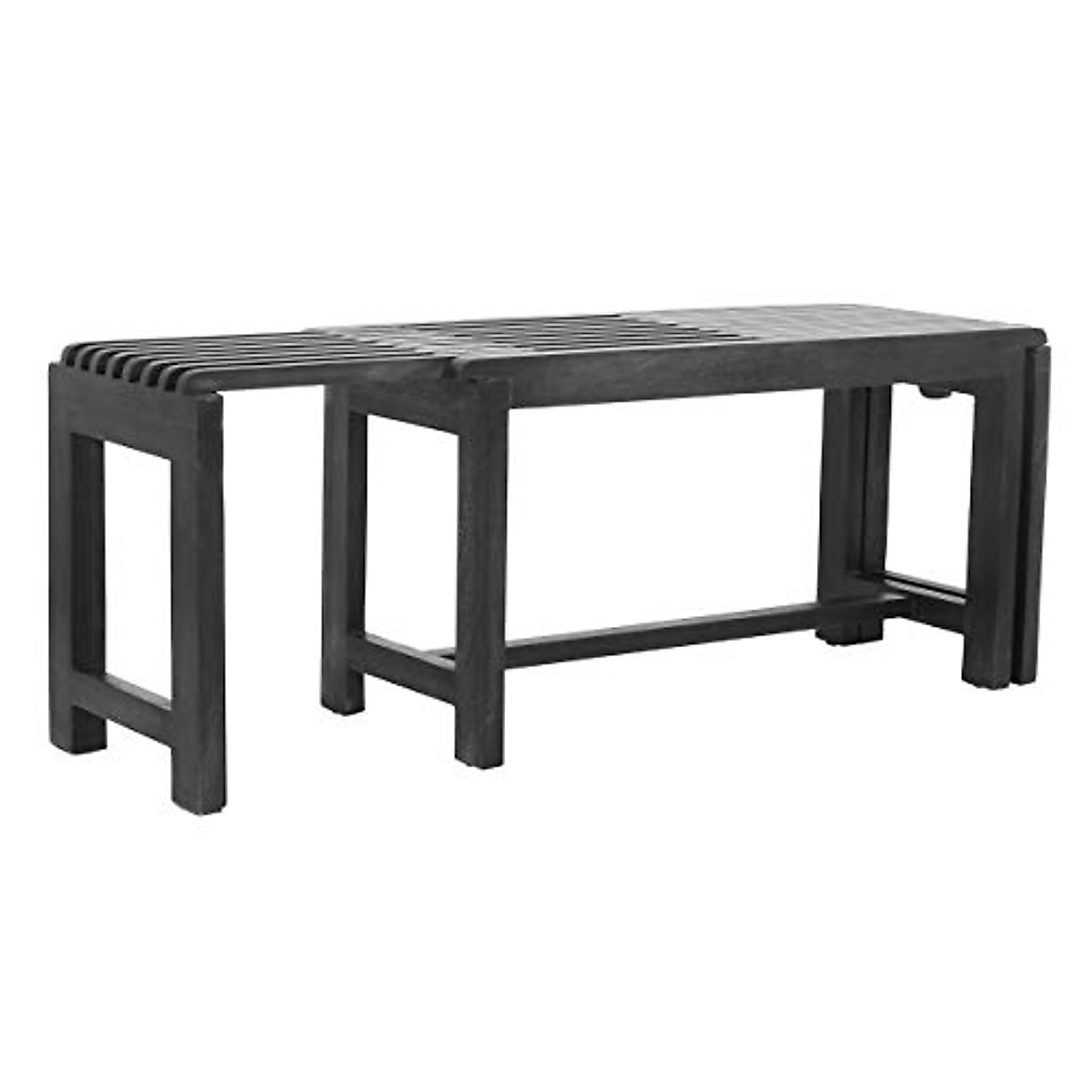 Jofran Bradford Extendable Solid Wood Hallway Bench, Grey