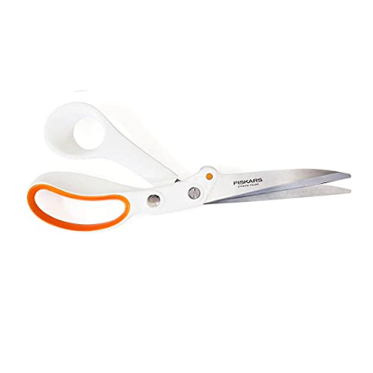 Fiskars Razor Edge All Purpose Scissors, Length: 24 cm, Stainless Steel Blade/Plastic Handles, White/Orange, Amplify, 1005225