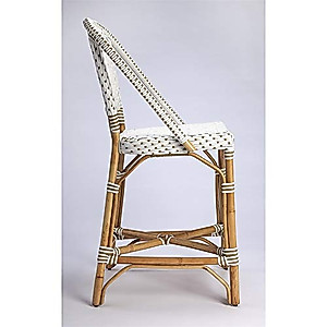 Beaumont Lane Island Living Rattan Counter Stool in White and Tan