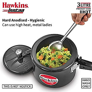 Hawkins 3 Litre Instaa Pressure Cooker, Induction Inner Lid Cooker, Tall Body Hard Anodised Cooker, Best Black Cooker, Black (IIH3T)