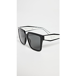 Prada Women's 0PR 24ZS Sunglasses, Black/Dark Grey, One Size