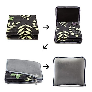 forestfish Portable Travel Blanket Airplane Compact with Bag, Fleece Throw Blanket Cozy Soft for Camping Train 60" x 40", Flower