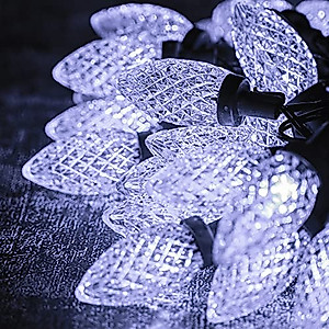 Dazzle Bright 5.5 Inch 50 Pack Christmas Light C9 Stakes + 50 LED 24.5 FT C9 Christmas String Lights