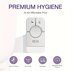Generic Bidet Attachment for Toilet - Ultra-Slim Self Cleaning Fresh Cold Water Sprayer Bidets for Existing Toilets Seat with Dual Nozzle for Feminine and Posterior Wash, 24062212