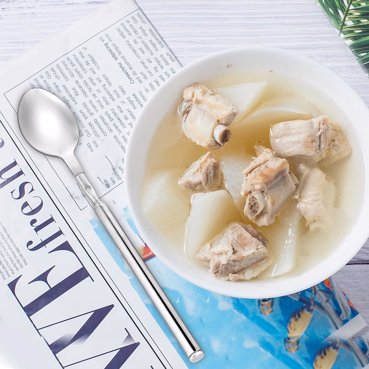 Extendable fork Spoon, Telescopic Fork and Spoon Set Stainless Steel Long Fork Extender Dinner Retractable Spoons Expandable Extension Fork Spoon Extends to 25.2" Tableware for BBQ Fruit