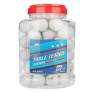 VBESTLIFE Ping Pong Balls with Box, 60 Pcs 3-Star Table Tennis Ball Ping Pong Balls for Competition Training Entertainment(White)