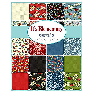 It's Elementary Moda Jelly Roll by American Jane, 40 2.5-inch x 44-inch Precut Fabric Strips
